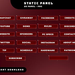Red Line Animated Stream Overlay Package, Dark Red Streaming Overlay ...