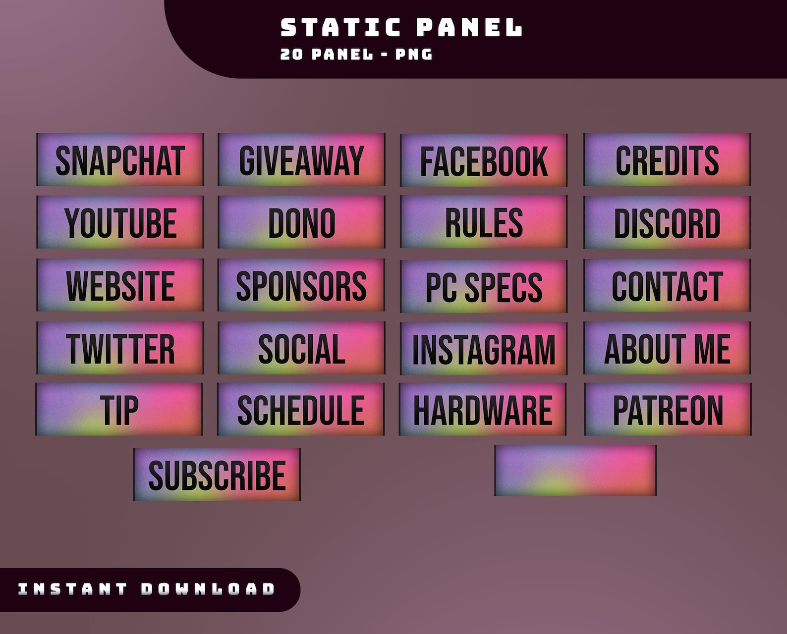 Cosmic Haze Animated Stream Overlay Package, Neon Vaporwave Twitch ...