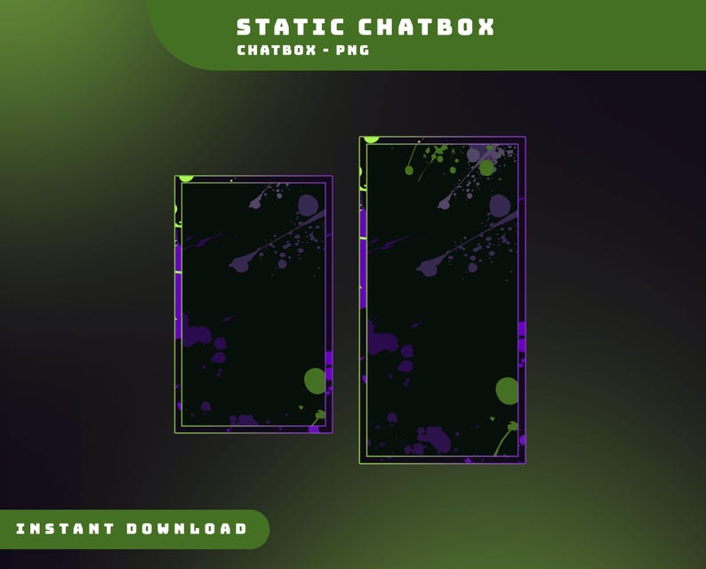 Ink Splatter Animated Stream Overlay Package, Purple and Green Stream ...