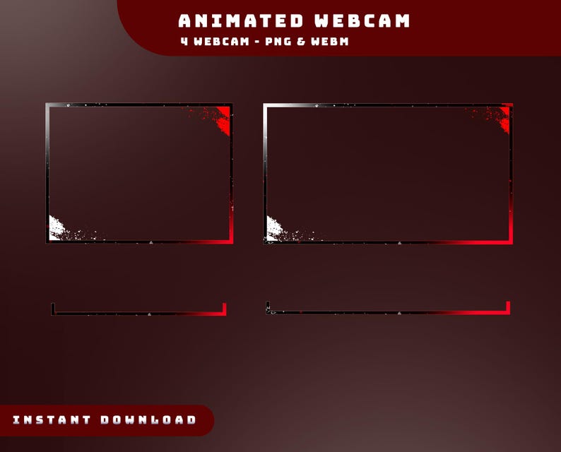 Grunge Storm Animated Stream Overlay Package, Red Black Stream Design ...