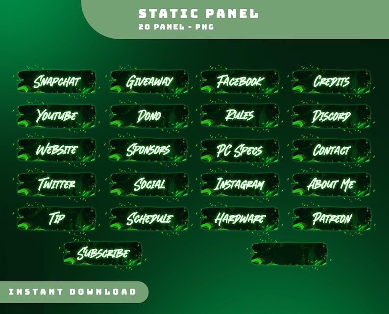 Mystical Green Animated Stream Overlay Package, Green Smoke Overlay ...