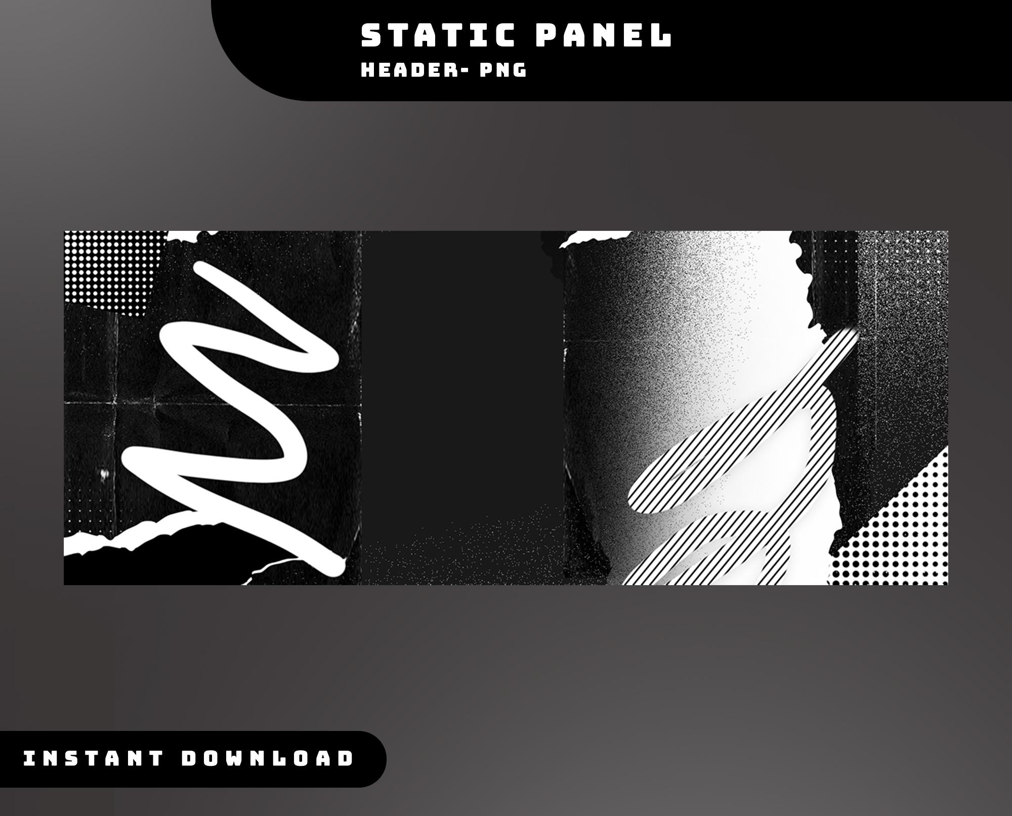Mono Glitch Animated Stream Overlay Package, Black and White Stream ...