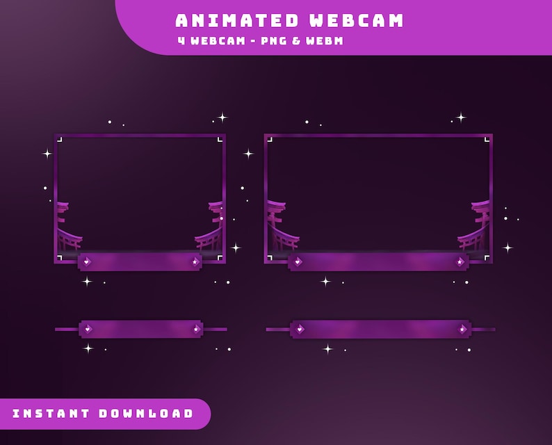 Astral Gate Animated Stream Overlay Package, Purple Realm Stream ...
