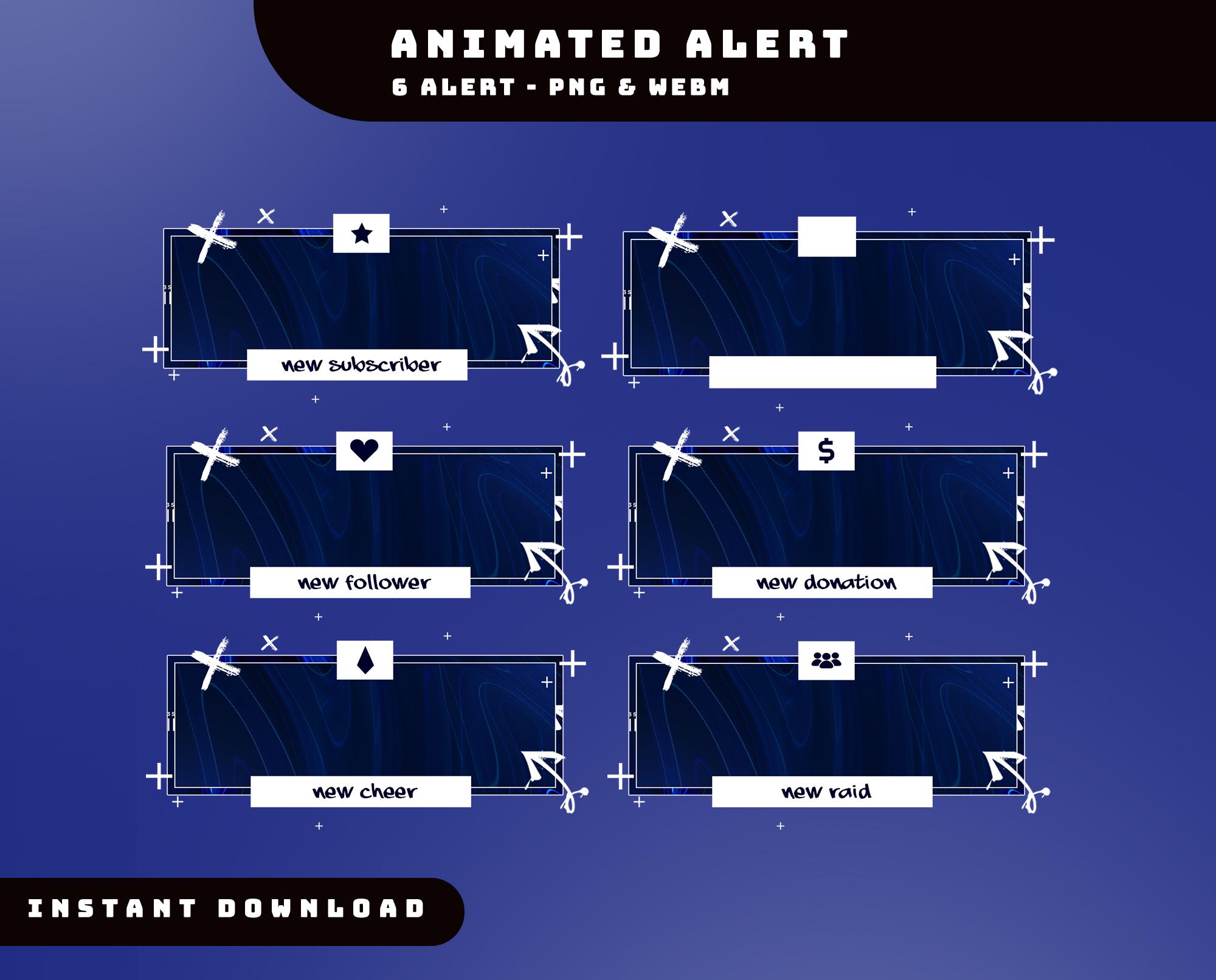 Blue Euphoria Animated Stream Overlay Package, Flow Art Gaming Overlay ...