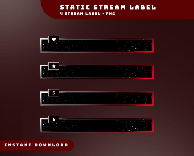 Grunge Storm Animated Stream Overlay Package, Red Black Stream Design ...