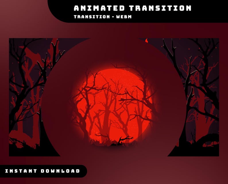 Ghoul Vision Animated Stream Overlay Package, Red Moon Streaming ...