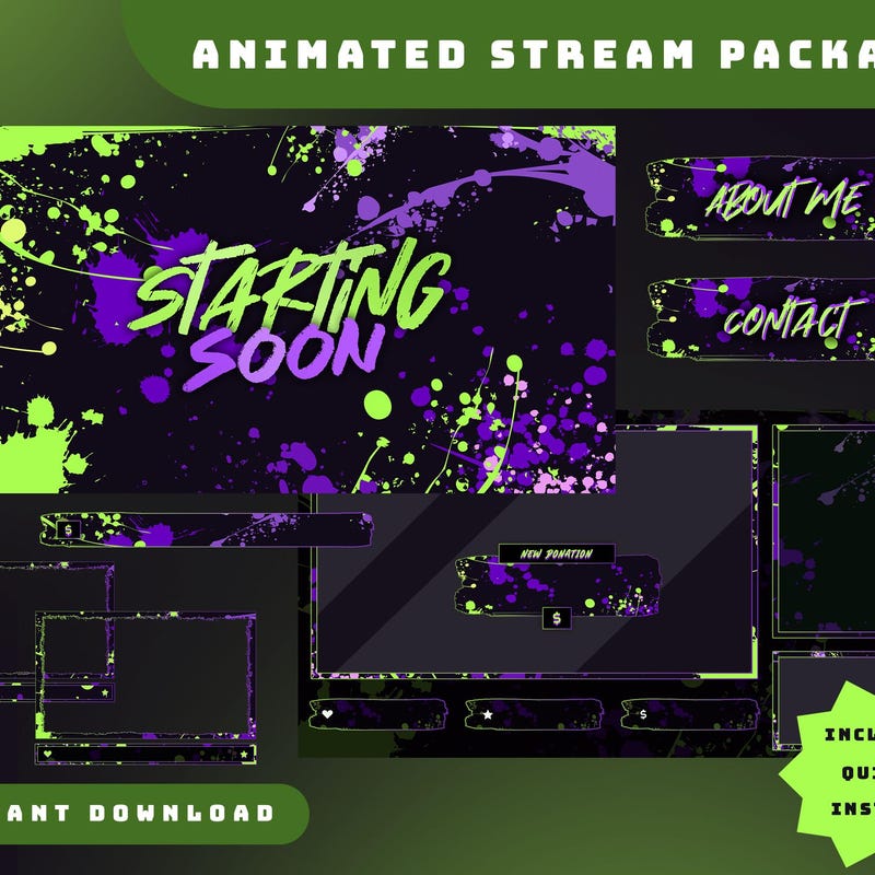 Splatter Twitch Overlay - Etsy UK