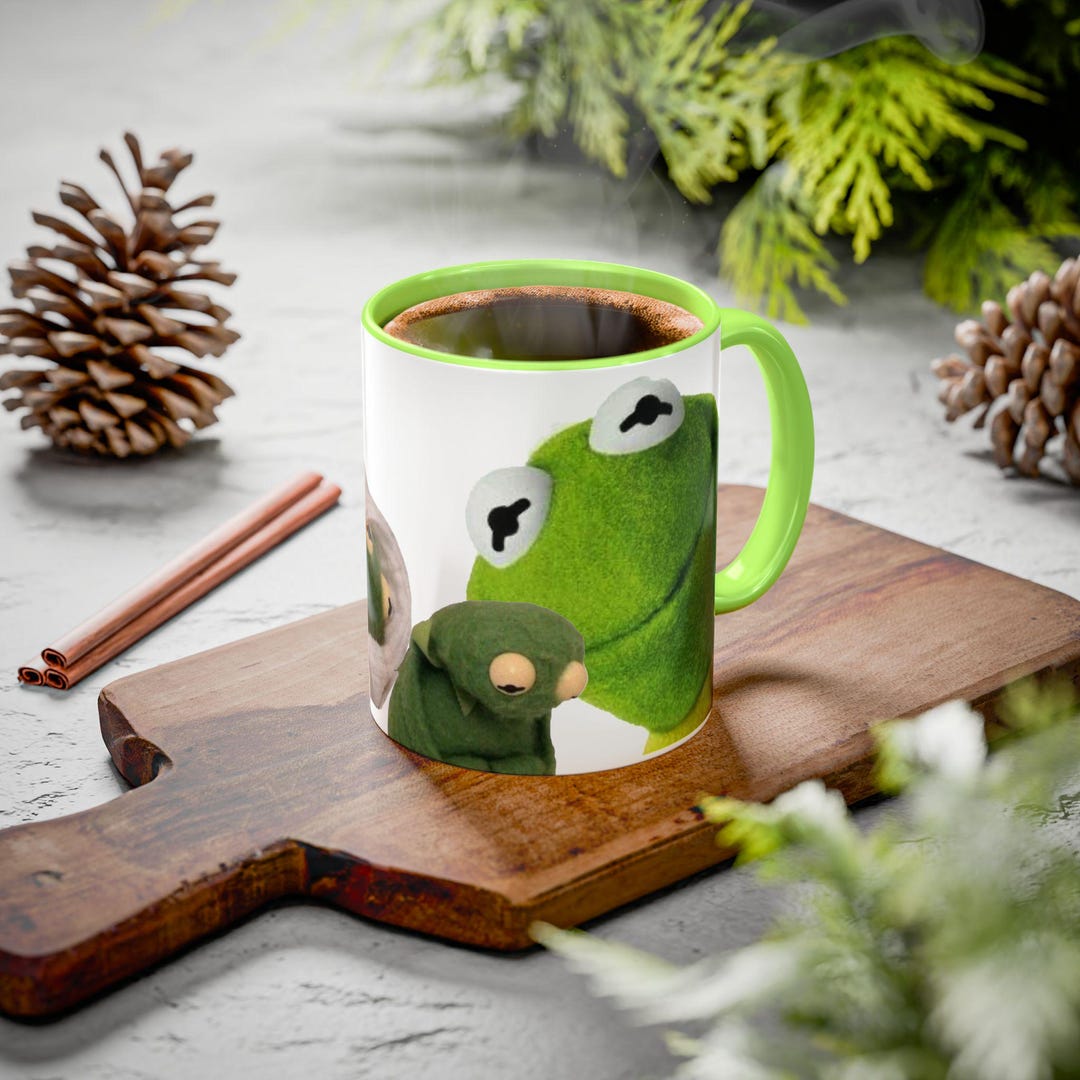 Kermit Mug, Colorful Coffee Cup, Meme Drinkware, Funny Tea Mug, Novelty ...