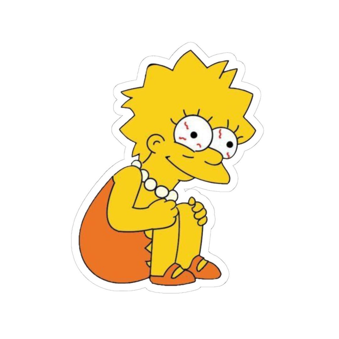 Lisa Simpson Funny Disturbed Stickers, Kiss-cut Vinyl Decals for Laptop ...