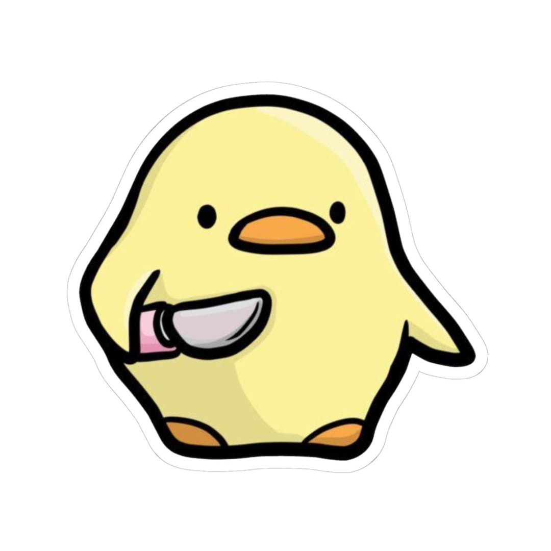 Duck With a Knife Meme Sticker, Funny Vinyl Decal, Laptop Decoration ...