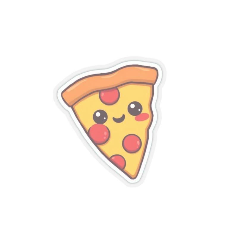 Kawaii Pizza Stickers, Cute Pepperoni Decals, Fun Food Laptop Decals ...