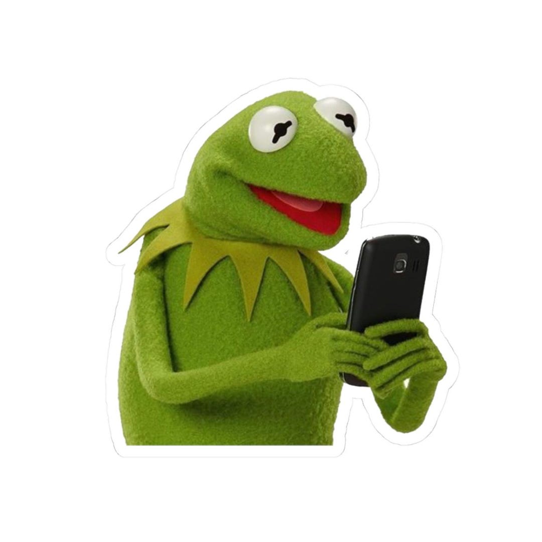 Kermit the Frog Kiss Cut Stickers, Muppet Phone Decor, Cartoon Frog ...
