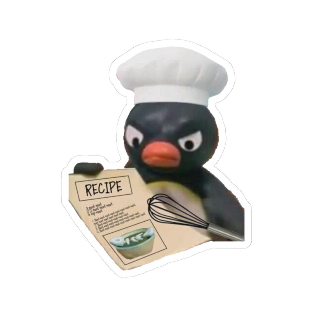 Cute Pingu Sticker Cooking Recipe Meme, Funny Vinyl Decal for Laptop ...