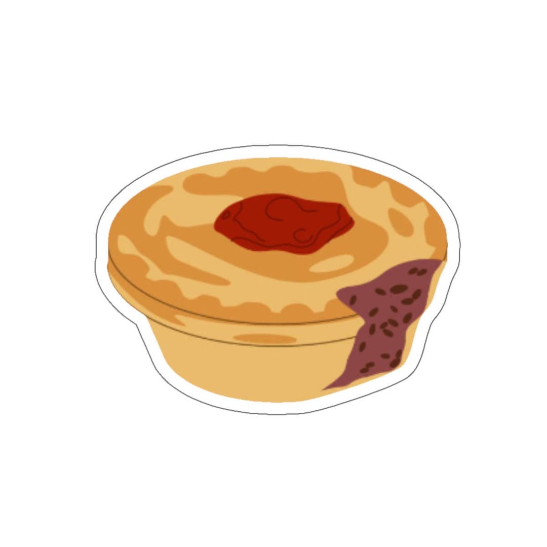 Aussie Meat Pie Sticker Kiss-cut Stickers, Foodie Laptop Decal ...