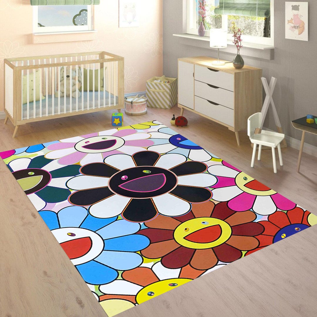 Takashi Murakami, Bamboo Rug, Washable Rug,area Rug,living Room Rug ...