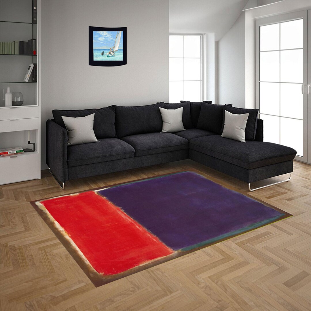 Mark Rothko Rug: Abstract Chenille Bamboo Rug, Non Slip - Etsy