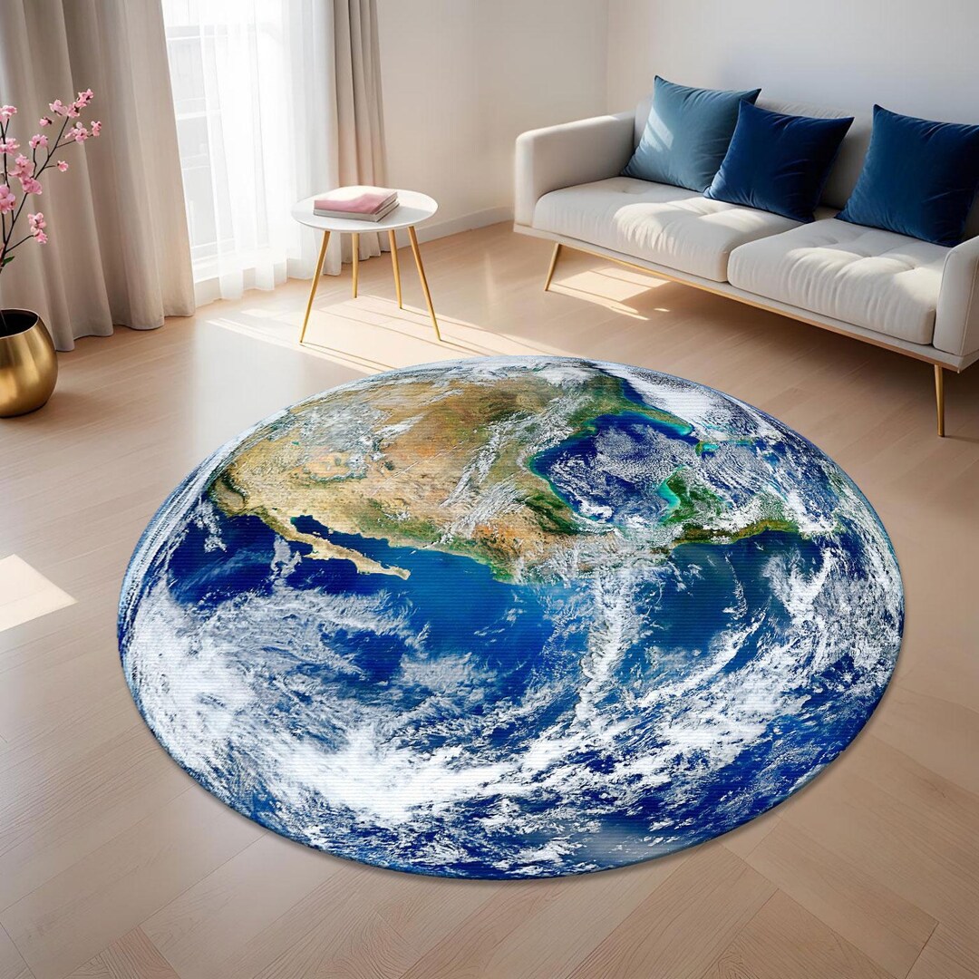 Blue Marble NASA Earth Rug, the View of Earth Western Hemisphere From ...