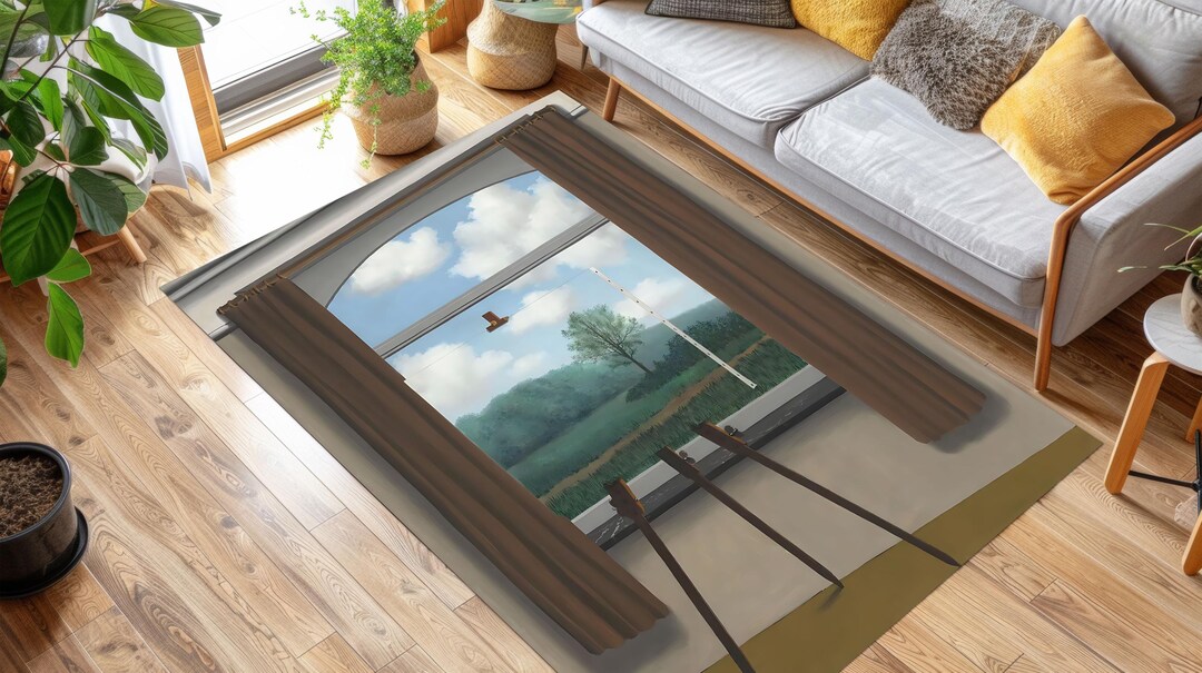 René Magritte 'window View' Rug: Modern Surrealism Art - Etsy