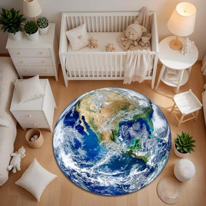 Blue Marble NASA Earth Rug, the View of Earth Western Hemisphere From ...