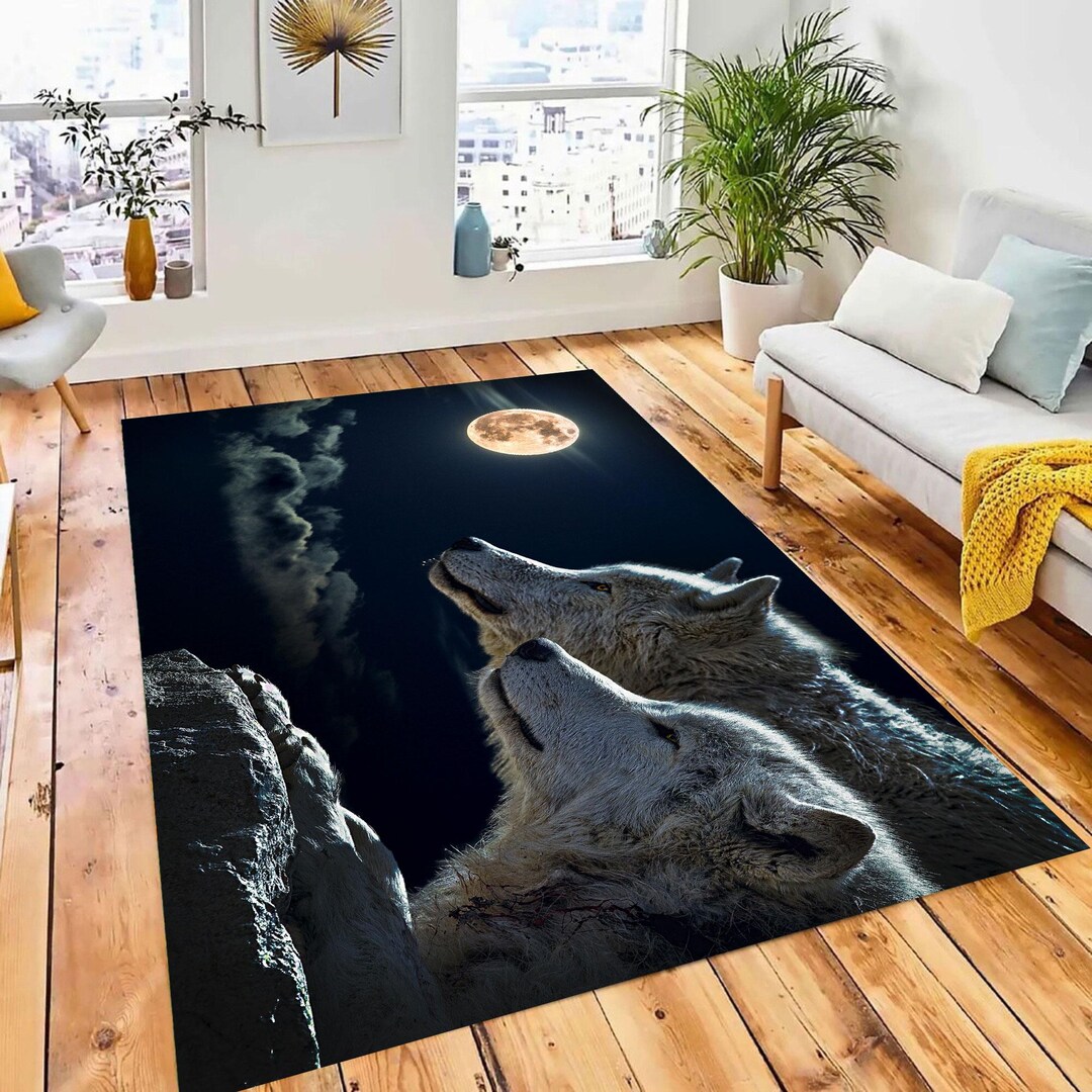 Nature-inspired Digital Art Rug for Living Room,rustic Chalet Décor ...