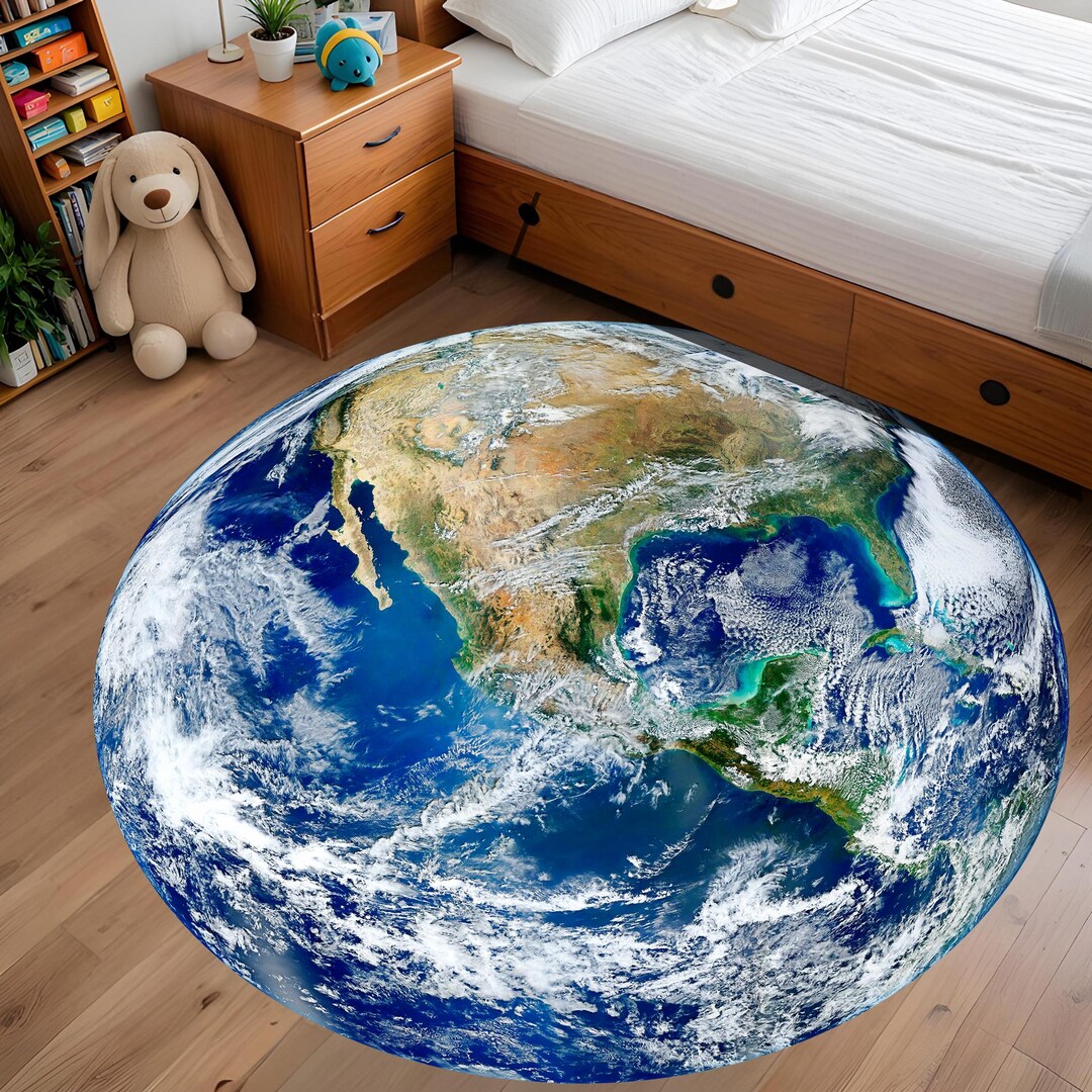 Blue Marble NASA Earth Rug, the View of Earth Western Hemisphere From ...