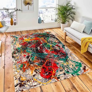 Jackson Pollock Art Bamboo Rug,modern Abstract Splatter Print,pollock ...