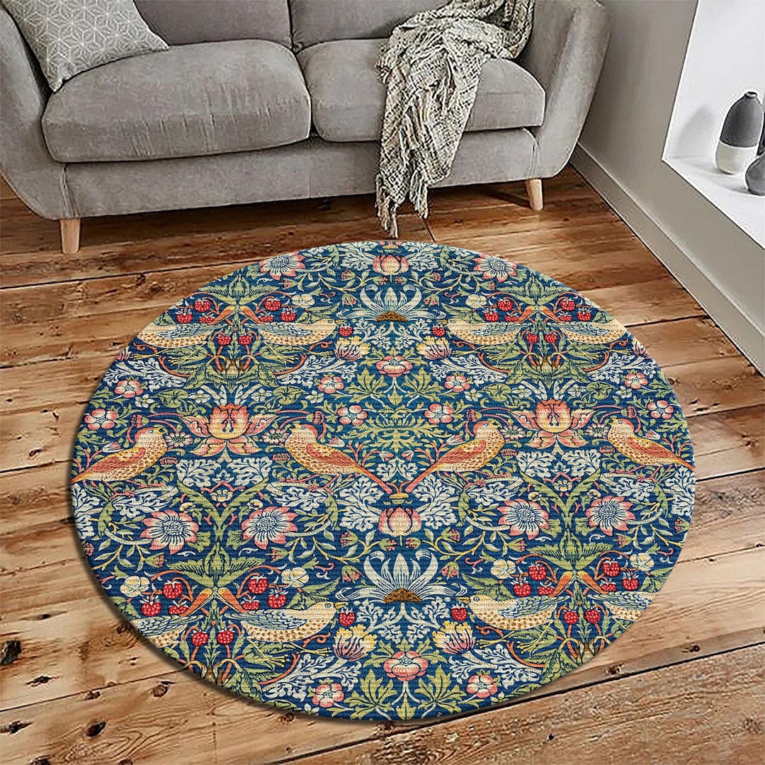 Rugs With Bird and Flower Patterns | Round Rugs for Spring Decor ...