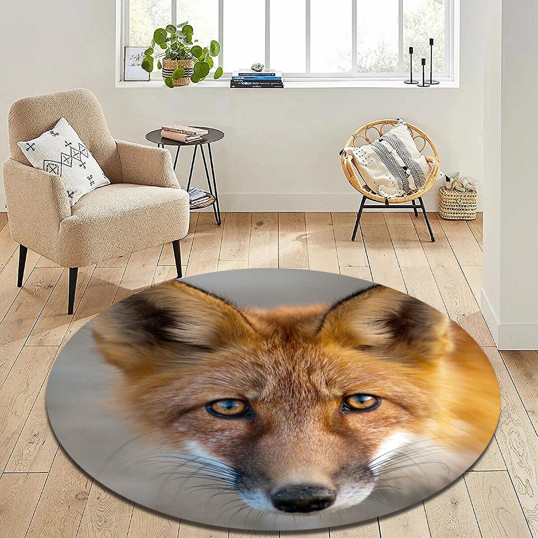 Fox Print Rug,personalized Woodland Fox Area Rug for Living Room ...