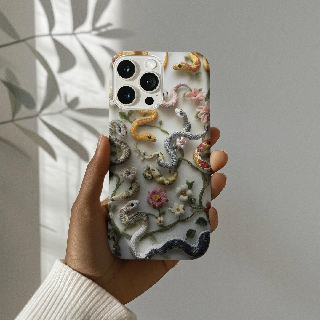 Year of the Snake 3D Effect Snakes iPhone Case | Faux Ceramic Cover for ...