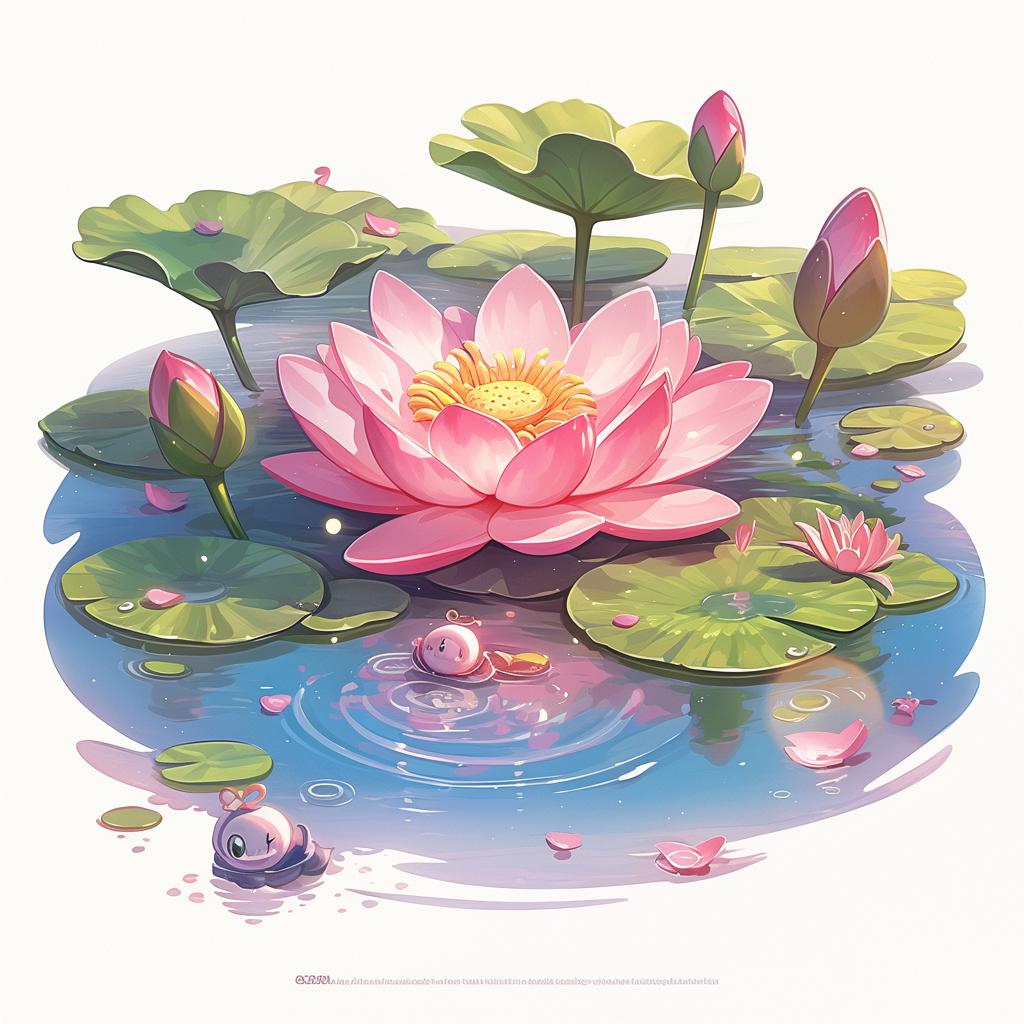 24 Cute Sleeping Lotus Clipart, Cute Lotus Blossom Image, Digital Lotus ...