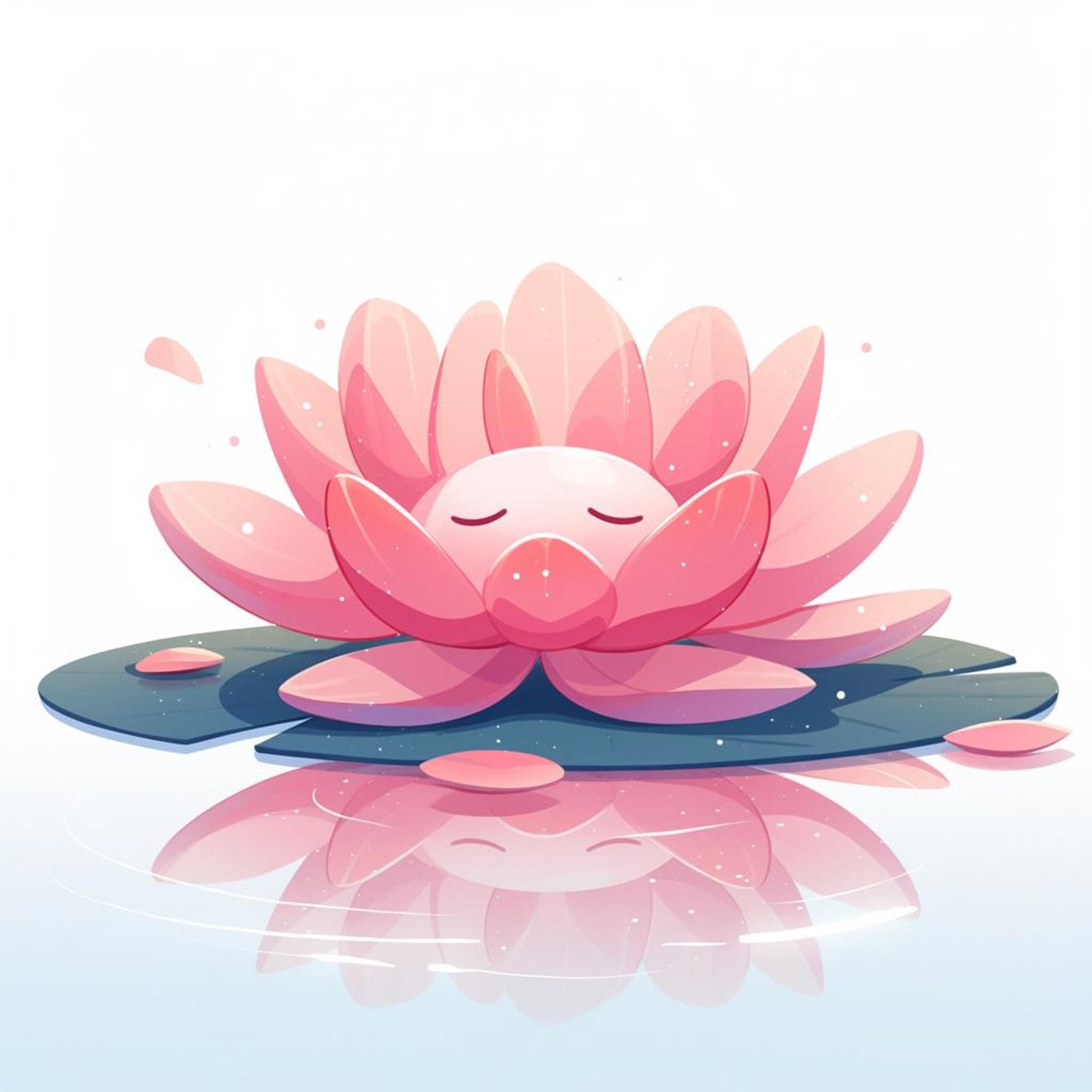24 Cute Sleeping Lotus Clipart, Cute Lotus Blossom Image, Digital Lotus ...