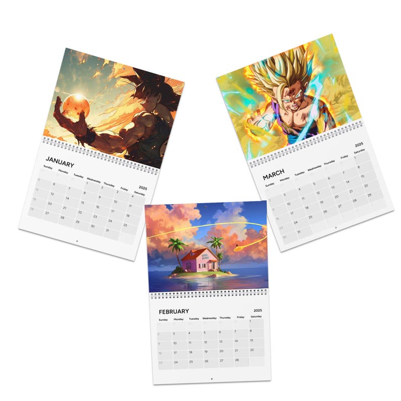 Dragonball 2025 Calendar, Anime Wall Art, Japanese Manga Planner, Goku ...