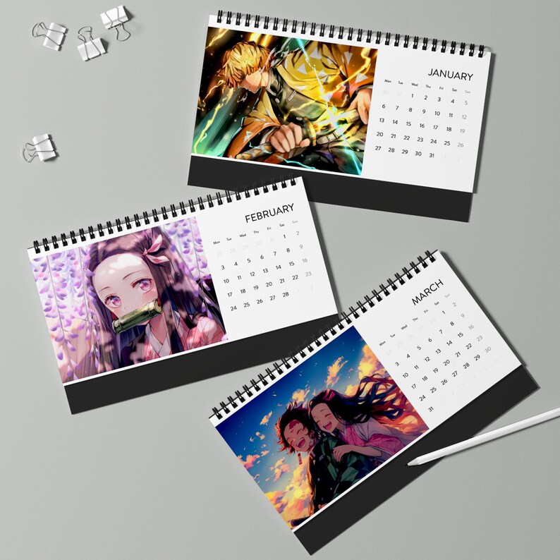 Demon Slayer Desk Calendar 2025, Wall Calendar, Office Decoration, Work ...