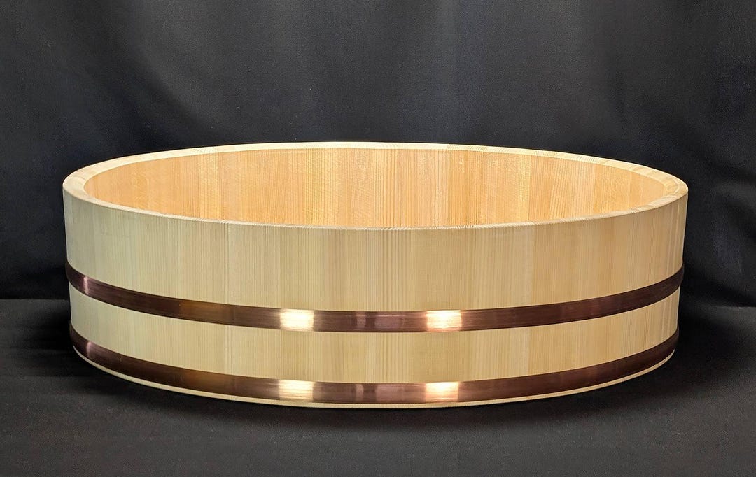 Sushi Oke Sawara Cypress: 72cm Japanese Rice Mixing Tub - Etsy