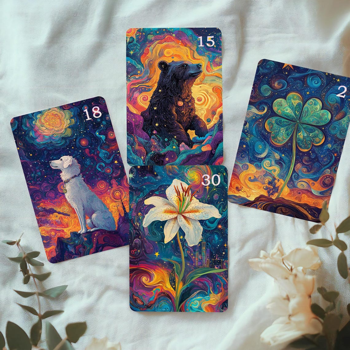 Galactic Aura Lenormand Card Deck, Oracle Deck, 36 Cards, Tarot ...