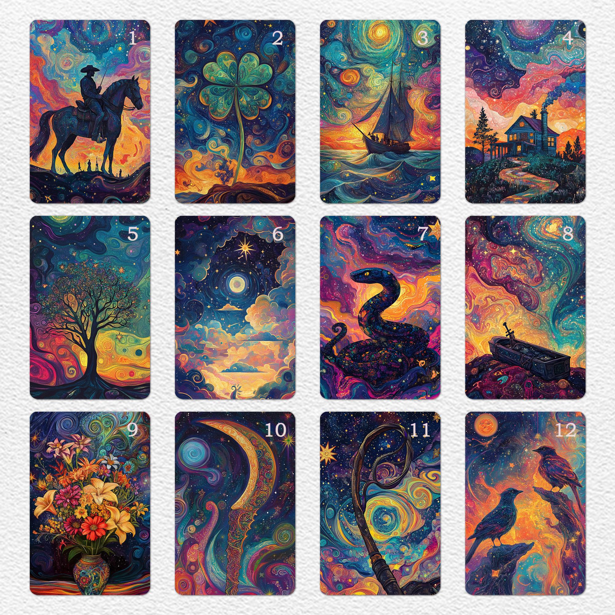 Galactic Aura Lenormand Card Deck, Oracle Deck, 36 Cards, Tarot ...