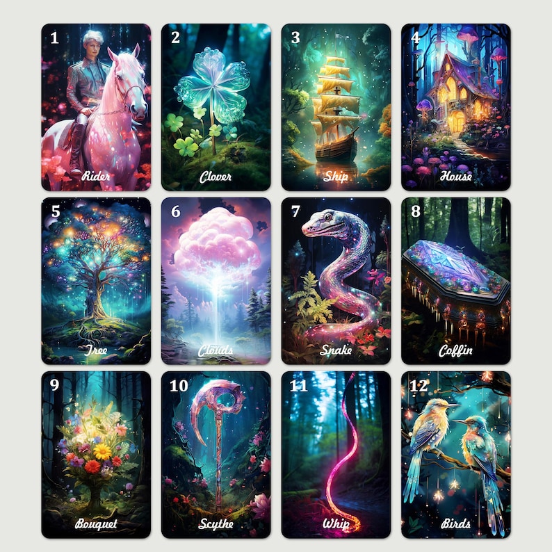 Lenormand Card Deck, Oracle Cards, Oracle Deck, 36 Cards, Petit ...