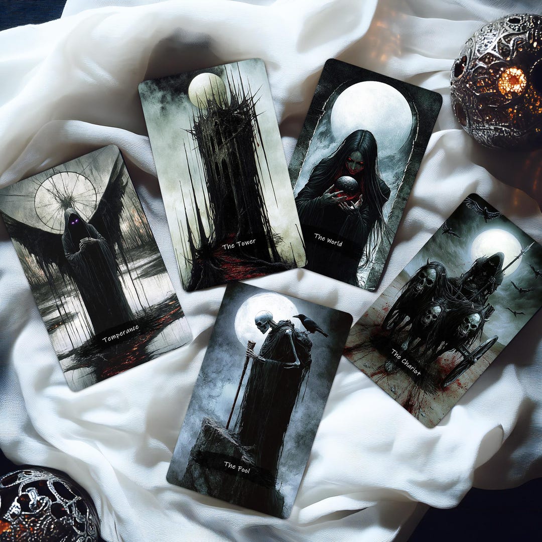 Nightfall Pact Tarot Deck, Tarot Card Deck, Horror Tarot Deck, 78 Cards ...
