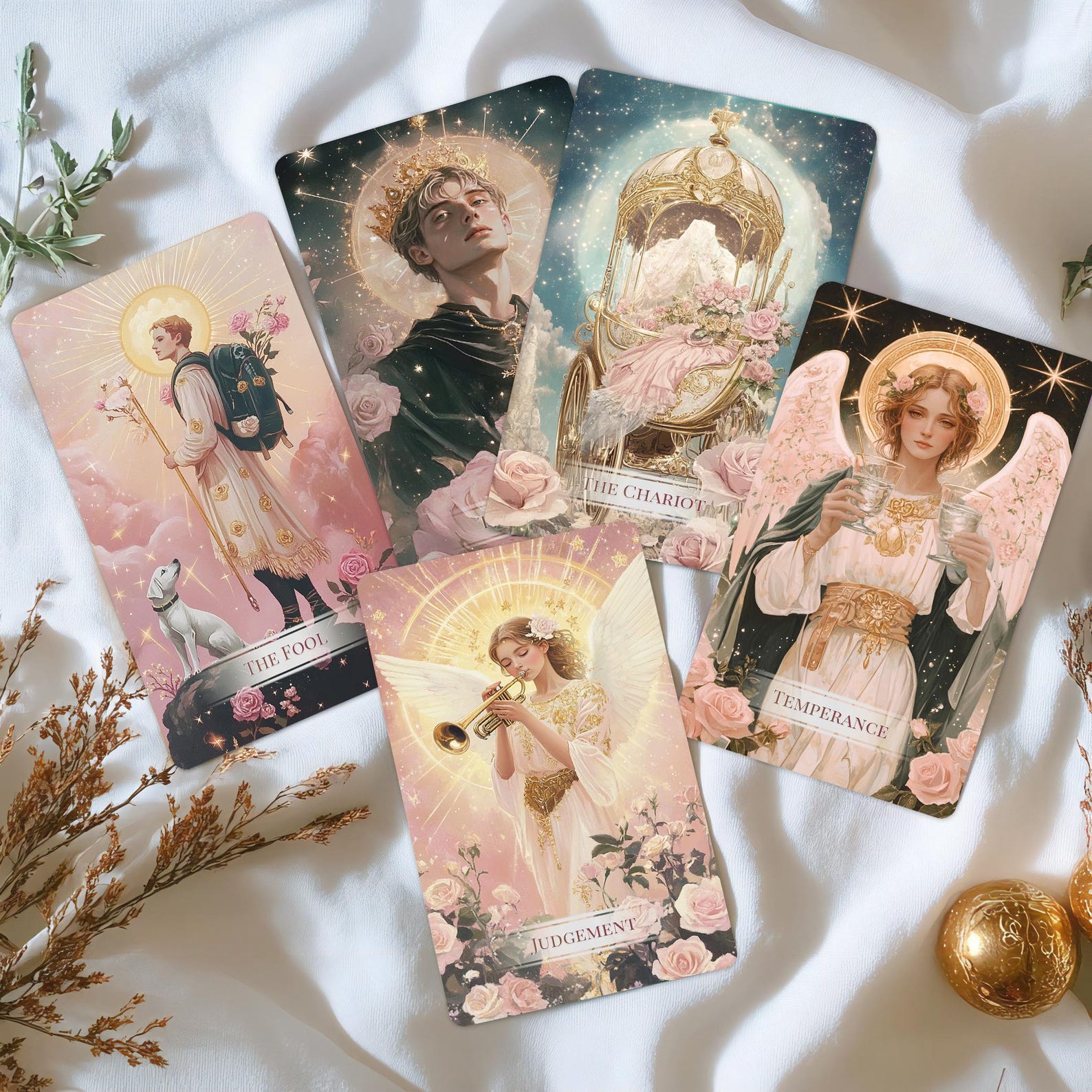 Rose Galaxy Tarot Deck, Tarot Card Deck With Guidebook, Complete Tarot ...