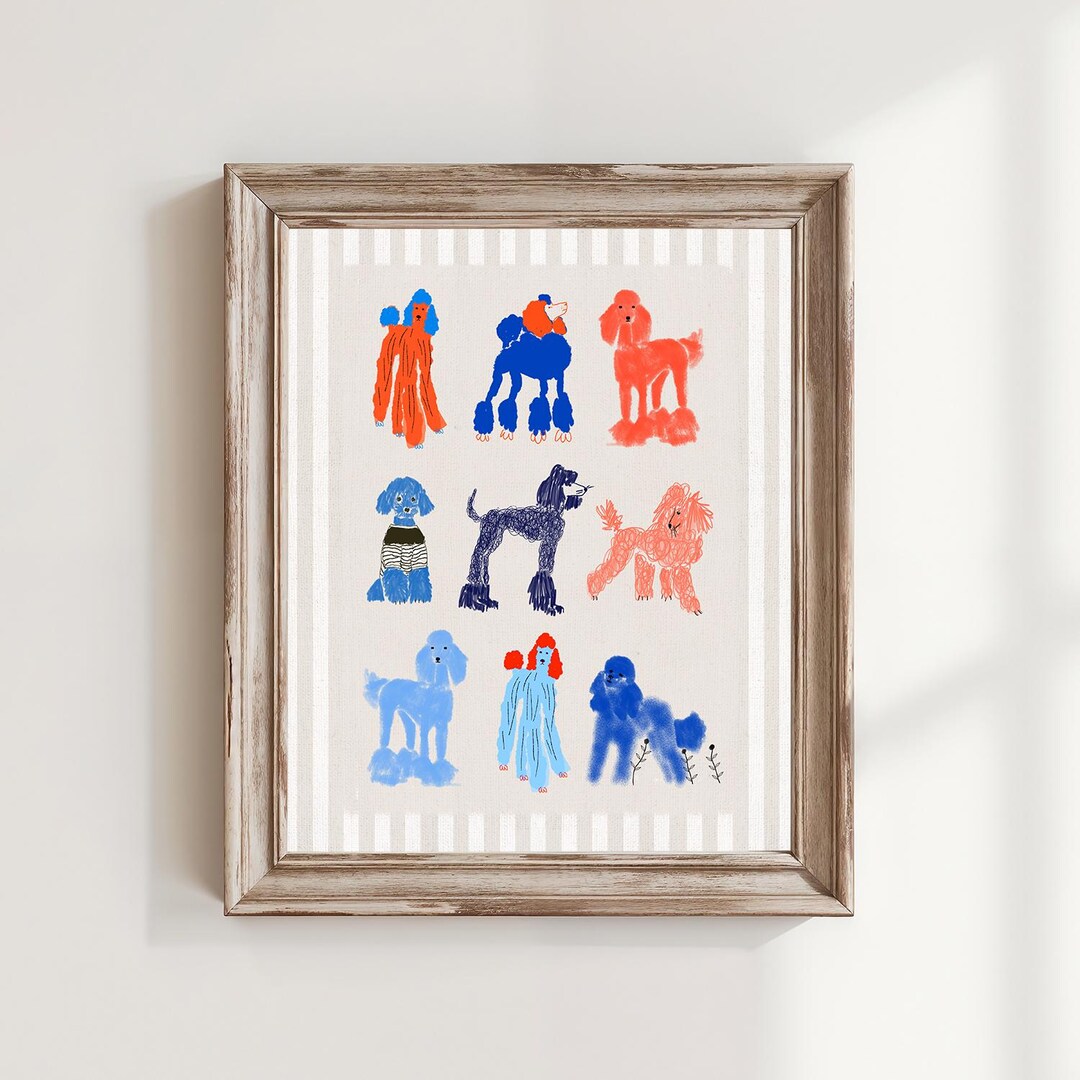 Poodles Digital Wall Art, Funny Print, Animal Poster, Decor for Home - Etsy