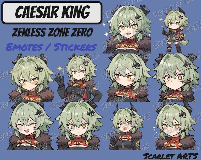 Miyabi Hoshimi Zenless Zone Zero Emotes / Stickers - Anime Chibi Style ...