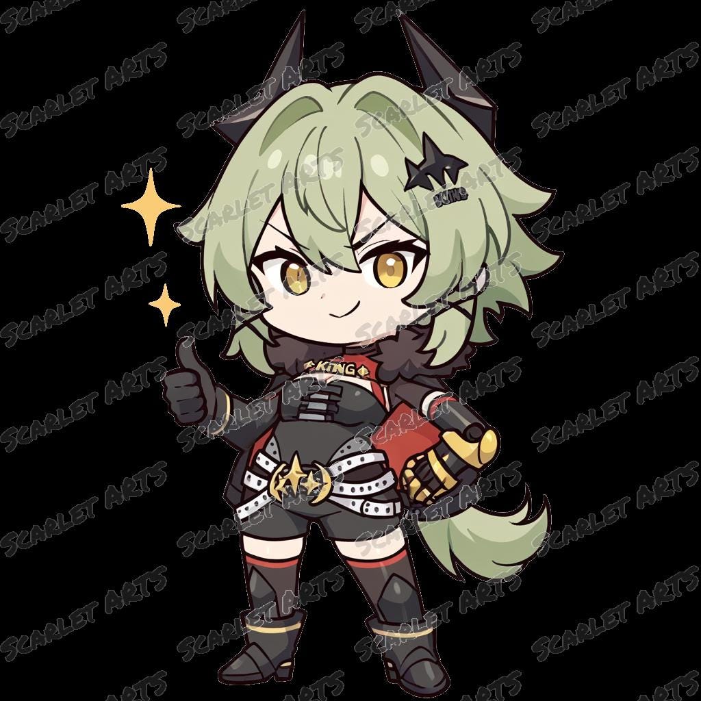 Caesar King Zenless Zone Zero Emotes / Stickers - Anime Chibi Style ...