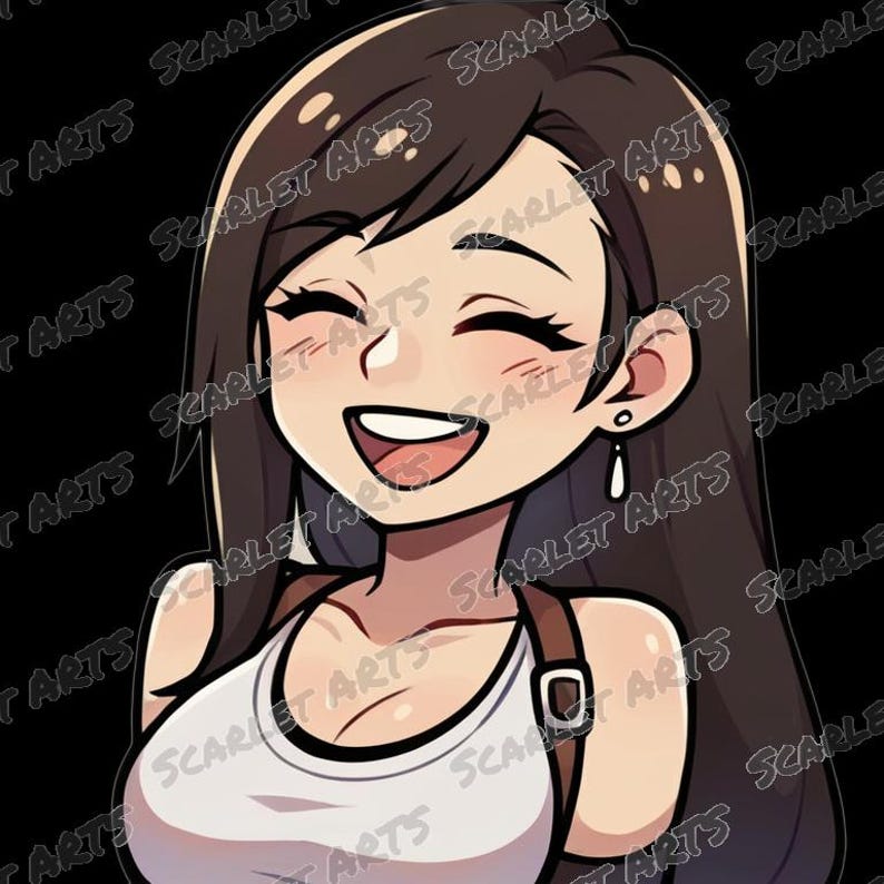 Tifa Final Fantasy VII FF7 Emotes / Stickers - Anime Chibi Style ...