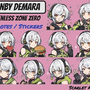 Anby Demara Zenless Zone Zero Emotes / Stickers - Anime Chibi Style ...