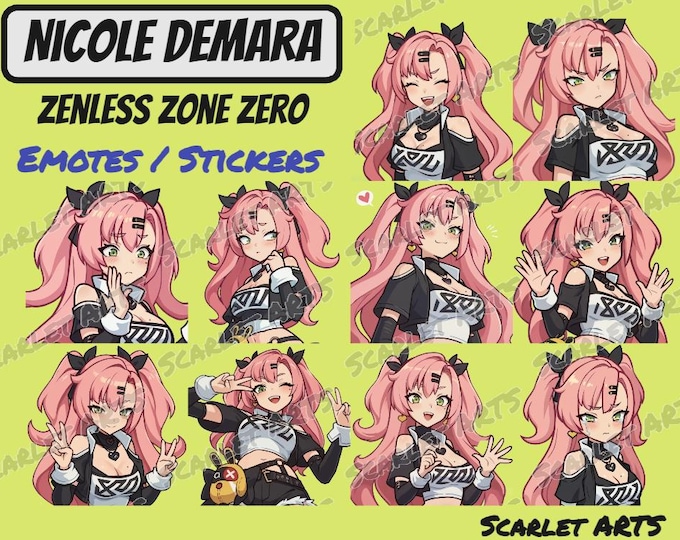 Von Lycaon Zenless Zone Zero Emotes / Stickers Anime Chibi Style Twitch ...