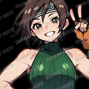 Yuffie Final Fantasy VII FF7 Emotes / Stickers - Anime Chibi Style ...