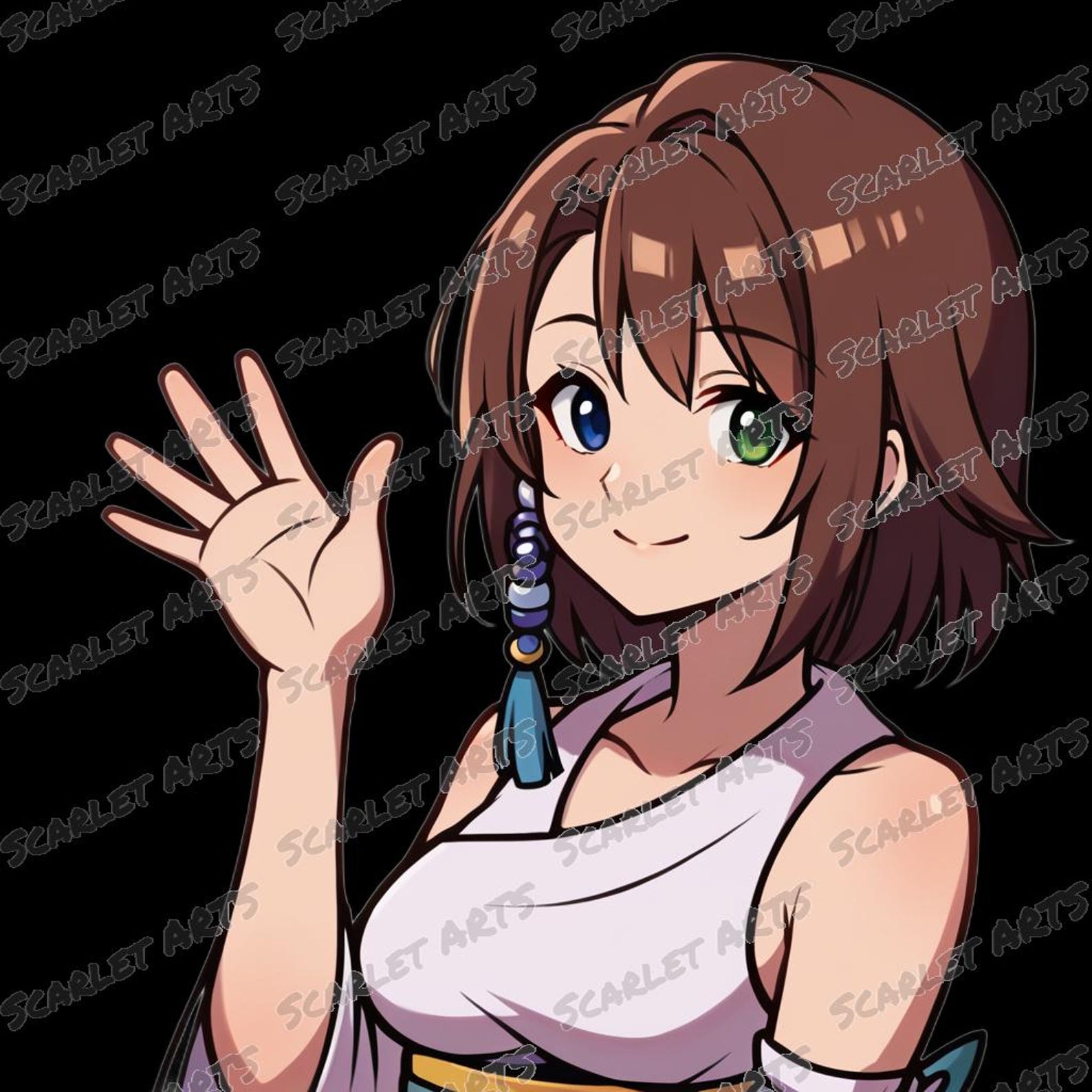 Yuna Final Fantasy X FF10 Emotes / Stickers - Anime Chibi Style ...