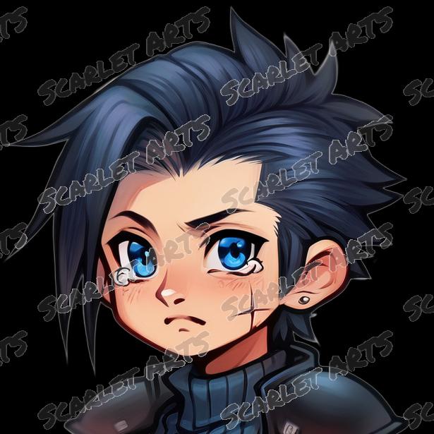 Zack Final Fantasy VII FF7 Emotes / Stickers - Anime Chibi Style ...