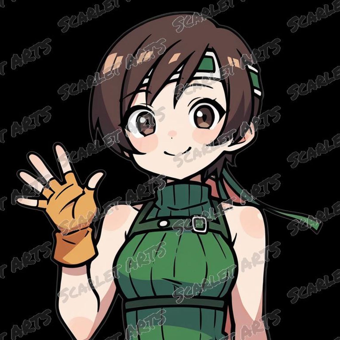 Yuffie Final Fantasy VII FF7 Emotes / Stickers - Anime Chibi Style ...