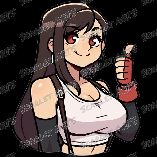 Tifa Final Fantasy VII FF7 Emotes / Stickers - Anime Chibi Style ...